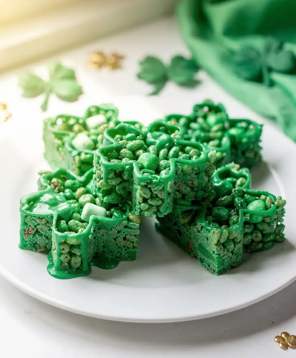 Shamrock Rice Krispie Treats With A Soft Chewy Bite 2026