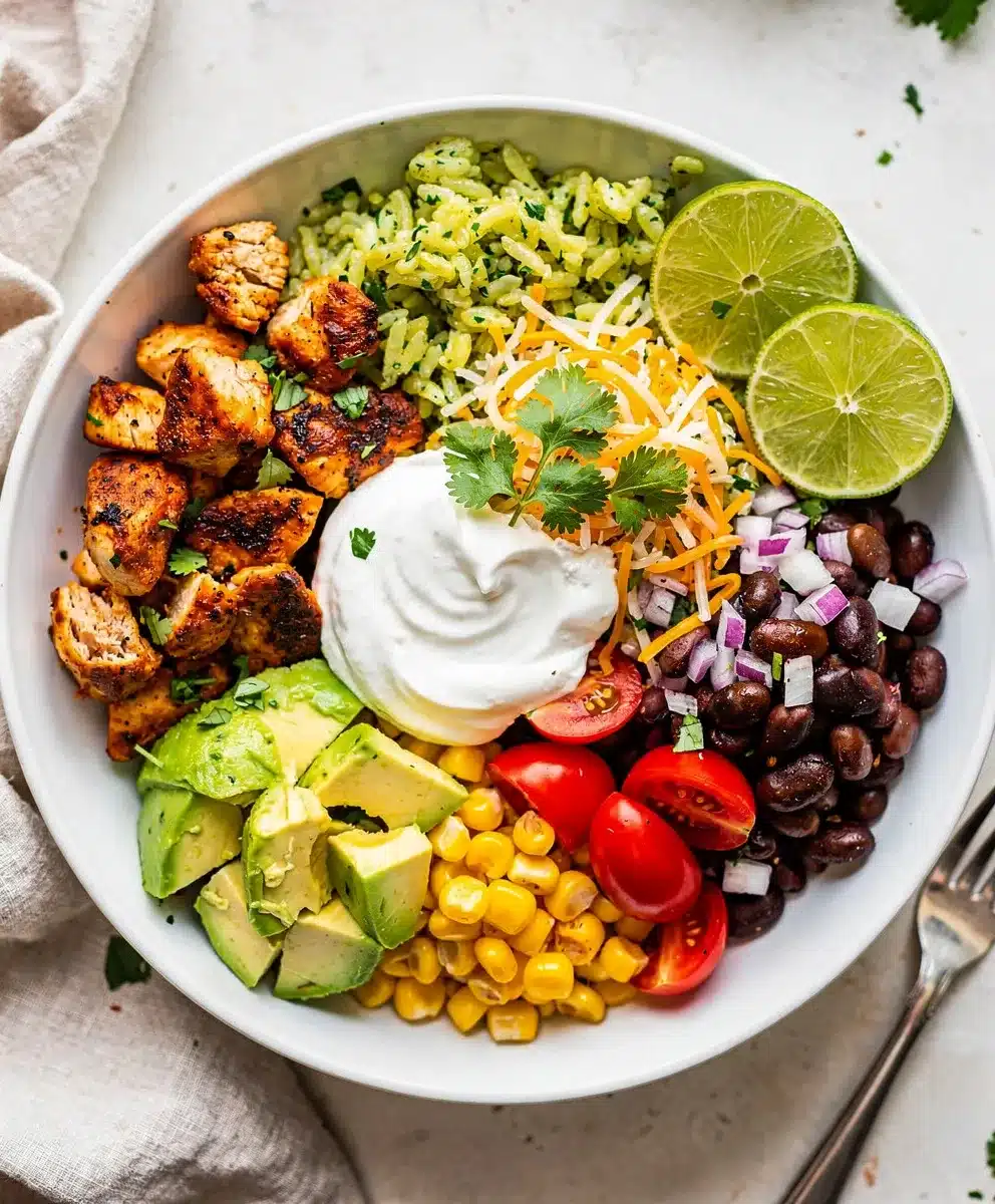 Spicy Chicken Burrito Bowl Recipe with Zesty Rice & Fresh Toppings 2026