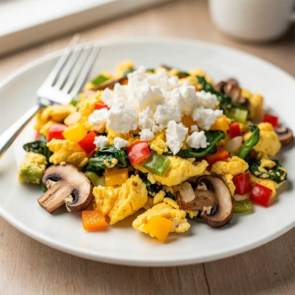 High Protein Egg White Veggie Scramble for a Filling Low Calorie ...